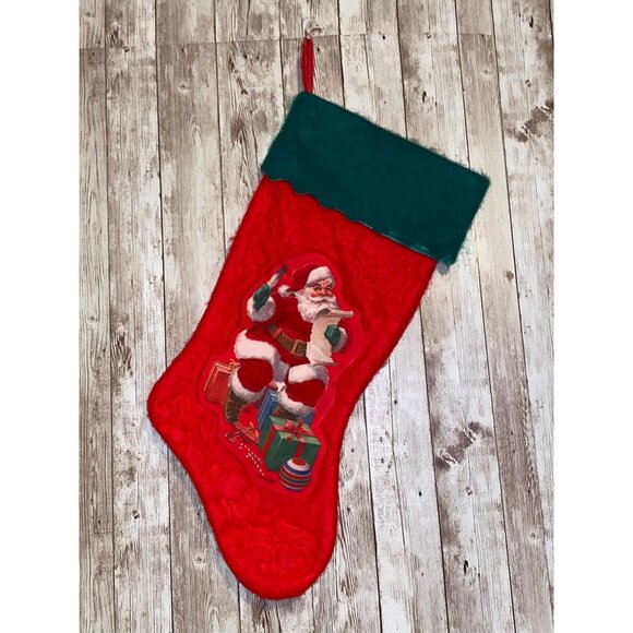 Santa'S Best | Holiday | Vintage Santas Best Christmas Stocking ...